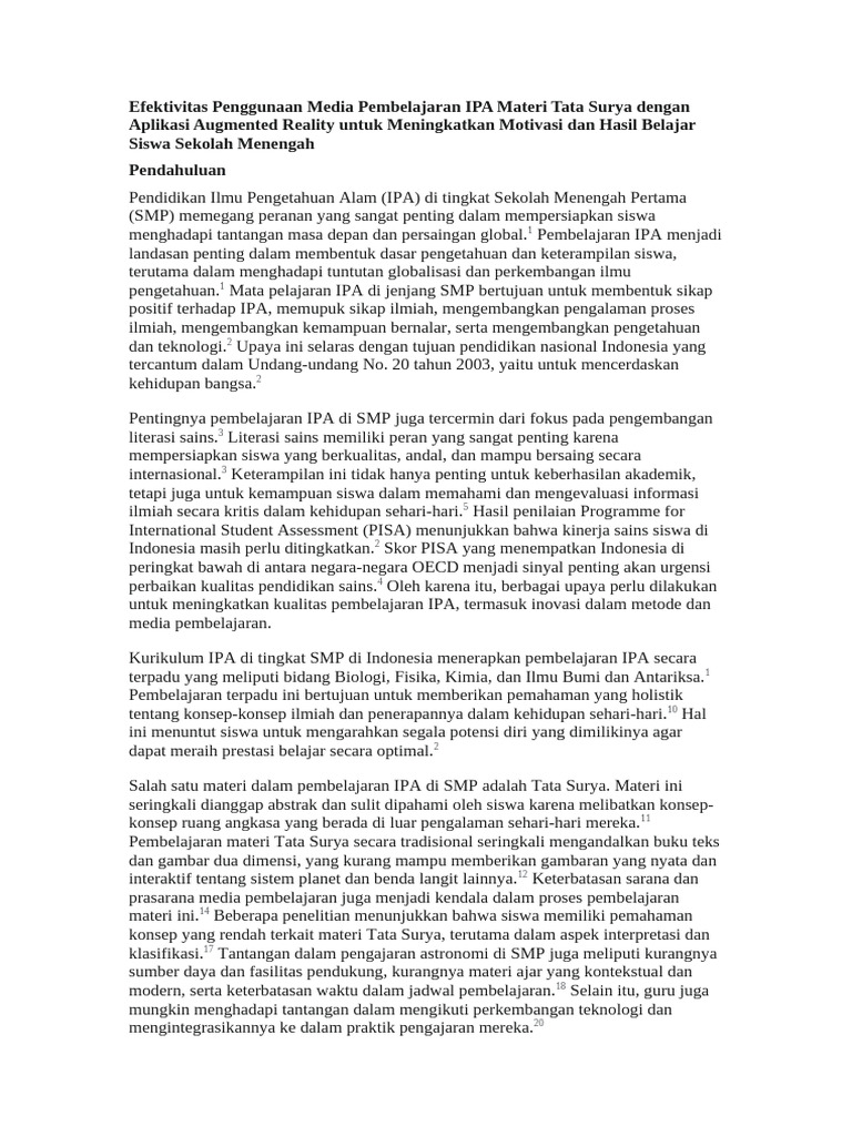 Efektivitas Penggunaan Media Pembelajaran IPA | PDF