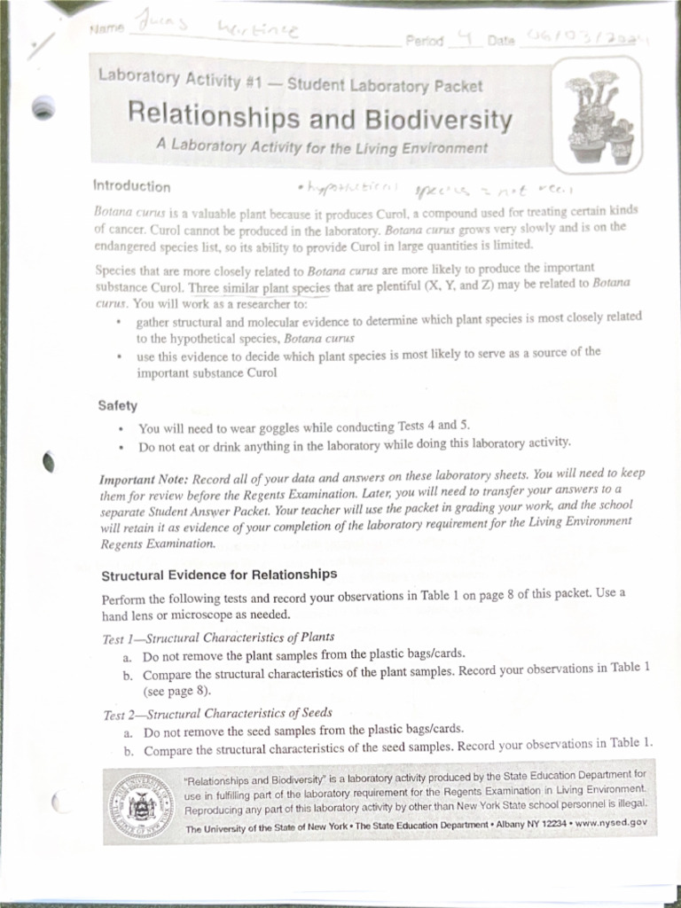 Biodiversity Lab (6 3 and 6 4) (Jun 4, 2024 at 11:10 AM) | PDF