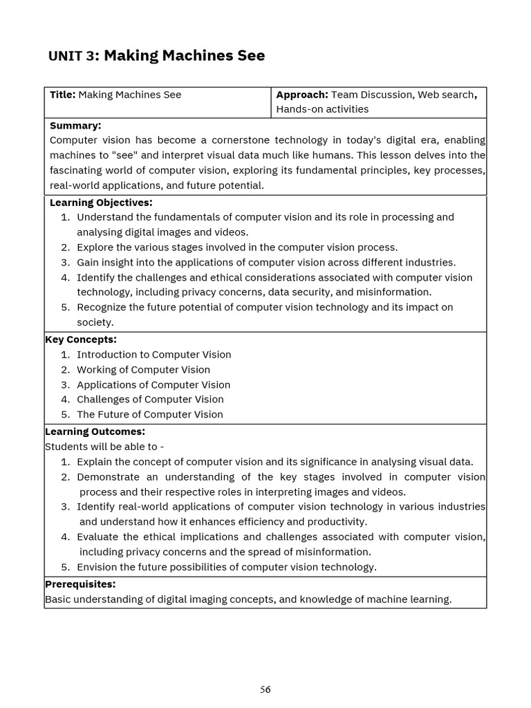 Unit 3 Making Machines See | PDF | Computer Vision | Image Segmentation