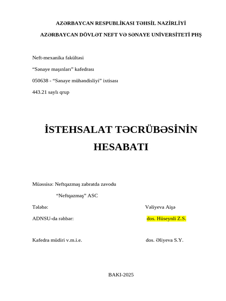 Hesabat Aişə | PDF