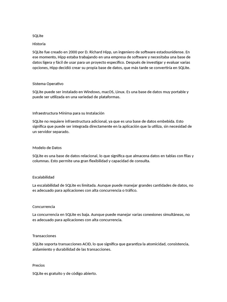 Consulta BD | PDF | Bases de datos | Escalabilidad