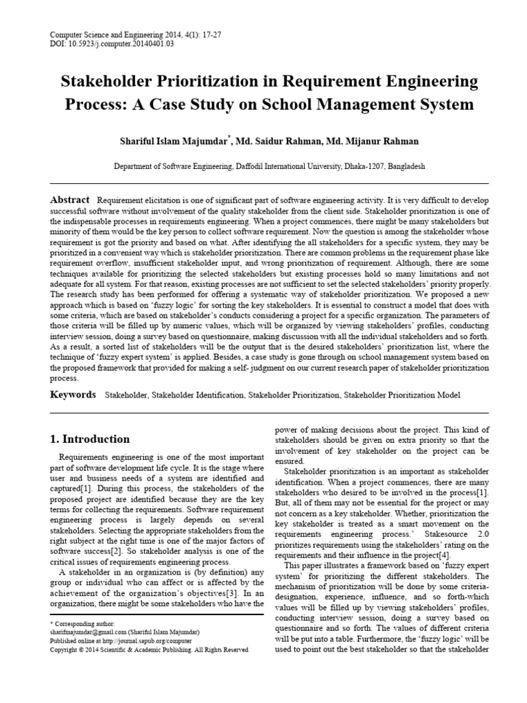 Stakeholder - Prioritization - in - Requirement Engineering | PDF ...