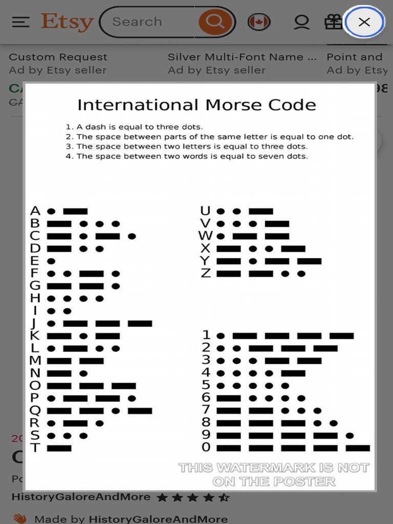 Poster, Many Sizes Available International Morse Code Chart - Etsy ...