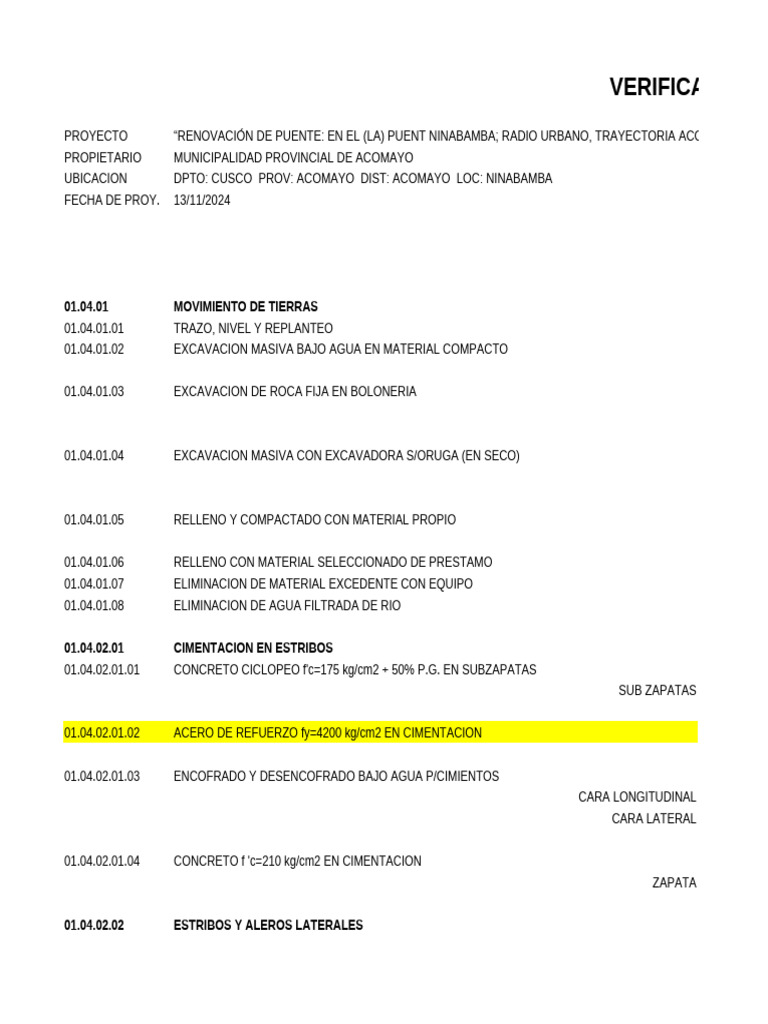 Metrados Verificacion | PDF | edificio | Ingeniero civil