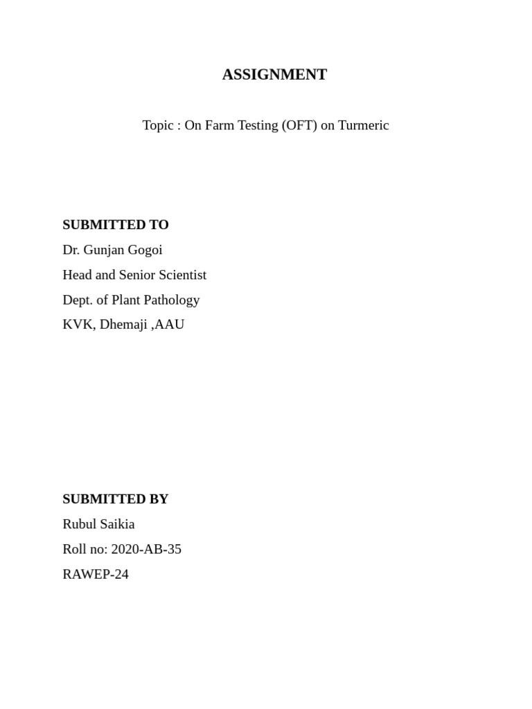 OFT (Megha Turmeric) | PDF