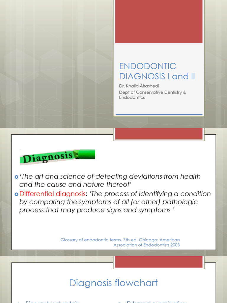 5-6. Endodontic Diagnosis-1 AND 2 | PDF | Dentistry Branches | Dentistry