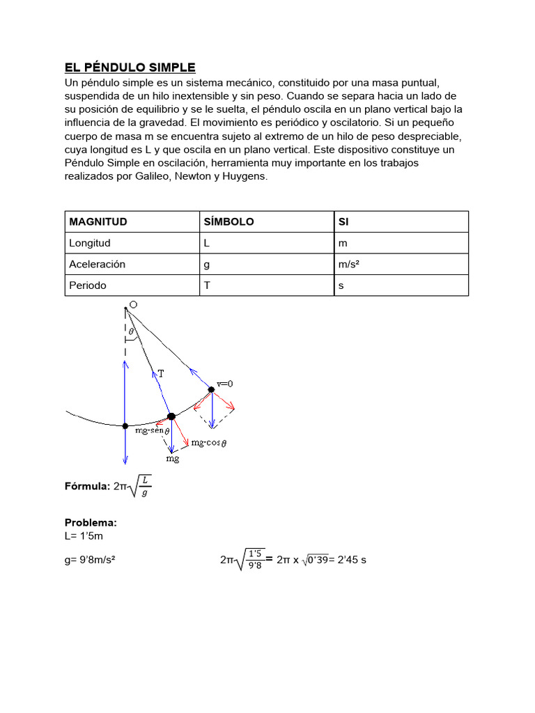 El Péndulo Simple | PDF