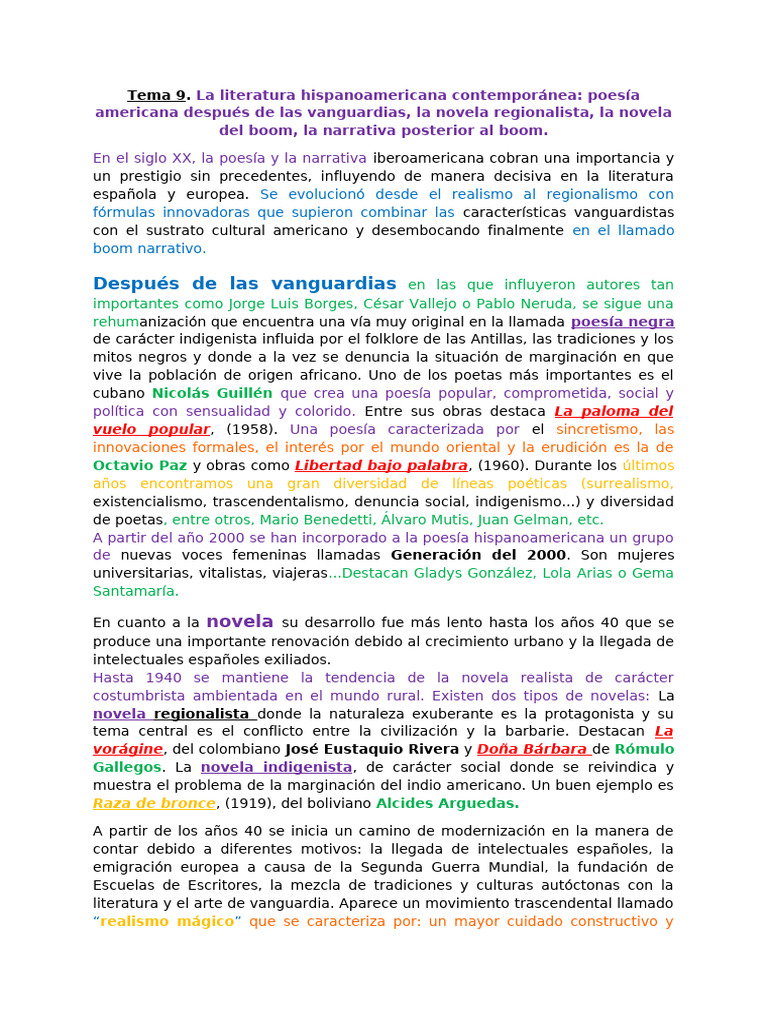 Tema 9 - Subrayado Por Colores | PDF