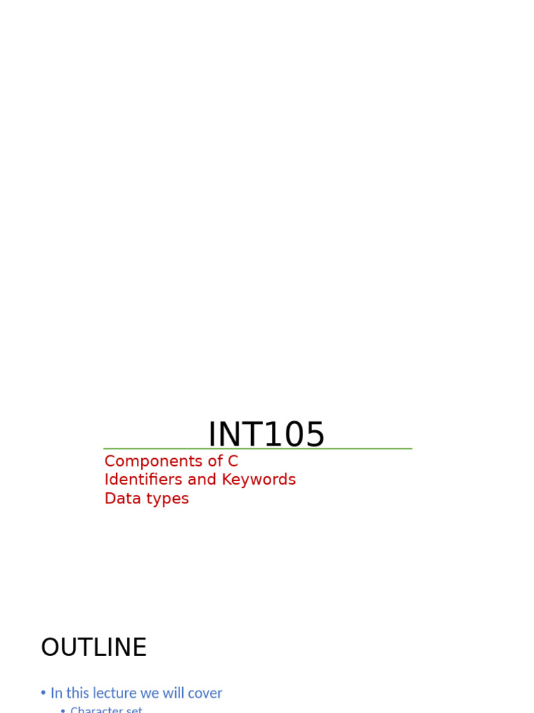 Int105identifires Keywords Datatypes1 1 Pdf Integer Computer Science Data Type