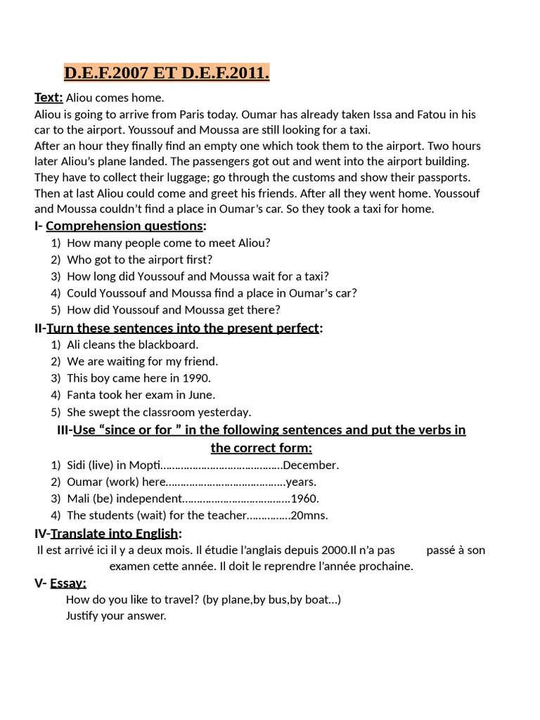 Selection de Sujets Se Def English-Def-2012-2019 | PDF