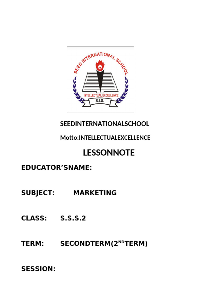 Marketing SS2 2ND Term Note | PDF | Service Industries | Strategic Management