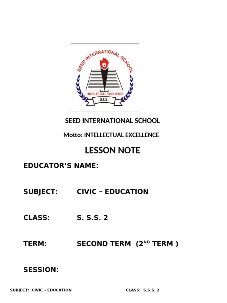 Civic SS2 Education 2ND Term Note | PDF | Substance Abuse | Drugs