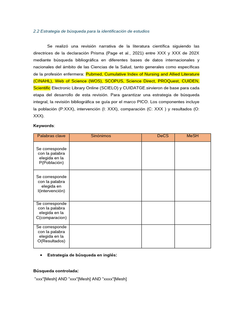 Estrategia Busqueda PRISMA-PICO | PDF
