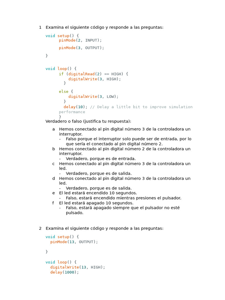 Código de Arduino: Control de LEDs y Sensores | PDF | Ingenieria ...