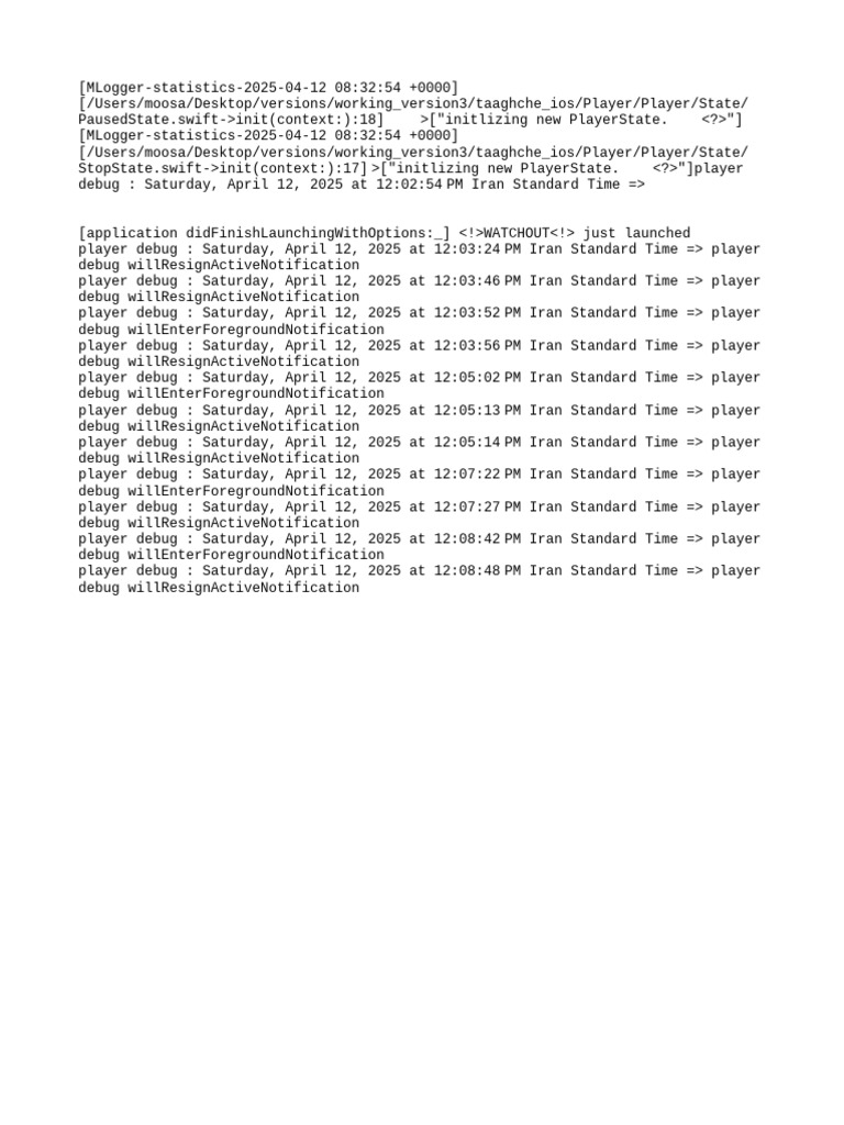 Player Debug Log | PDF