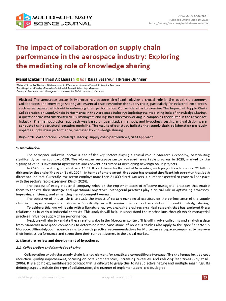 The Impact of Collaboration On Supply Chain Perfor | PDF | Validity ...