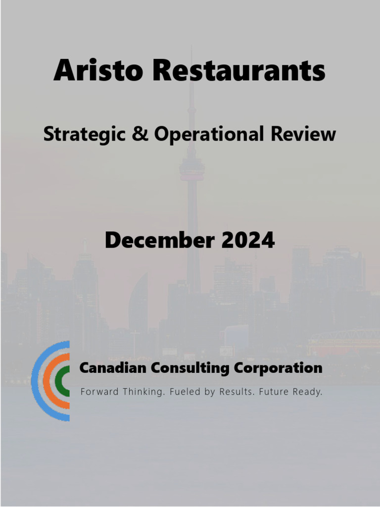 Operational Review Report | PDF | Restaurants | Supply Chain