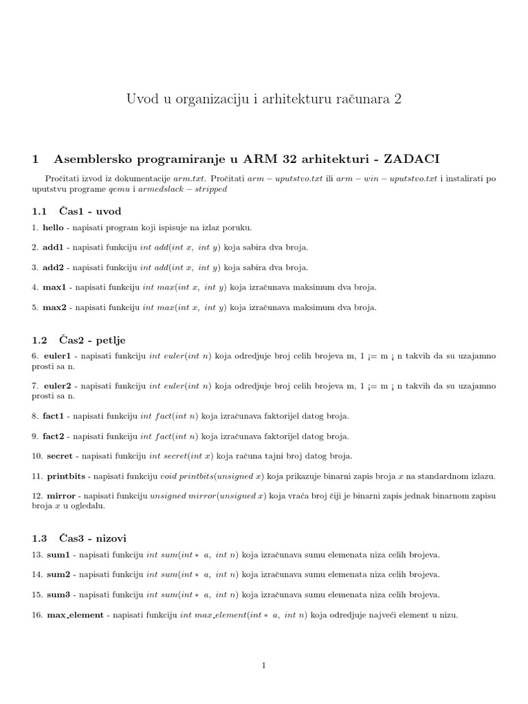 Arm32 Zadaci | PDF