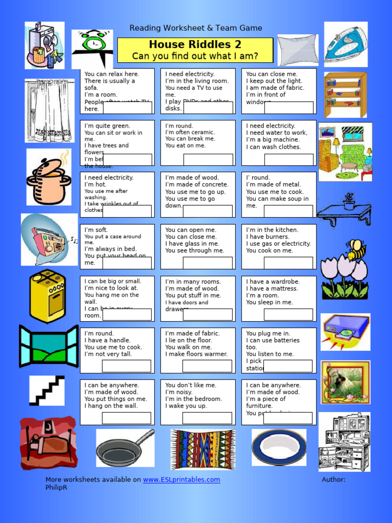 House Riddles 2 Medium Activities Promoting Classroom Dynamics Group ...