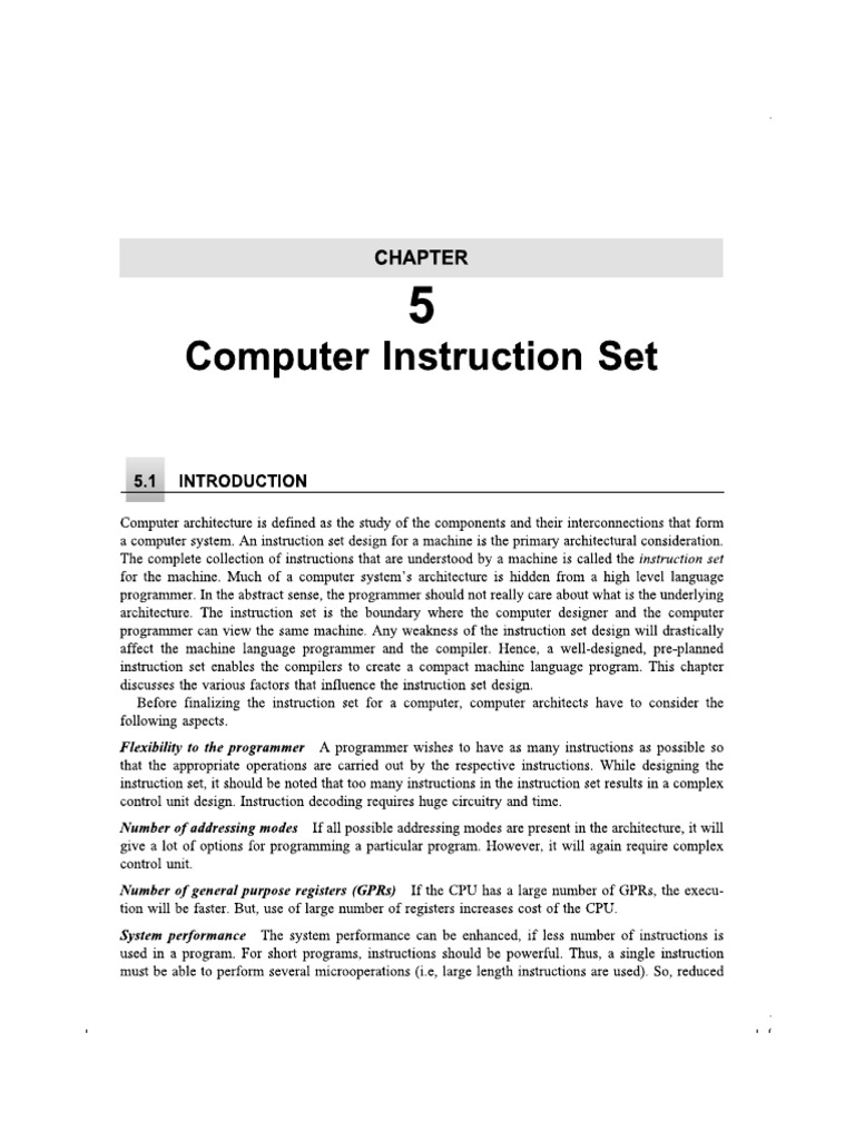 Computer Instruction Set | PDF
