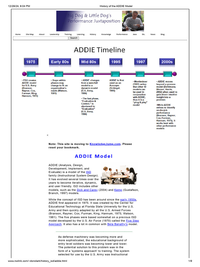 History and Evolution of the ADDIE Model | PDF