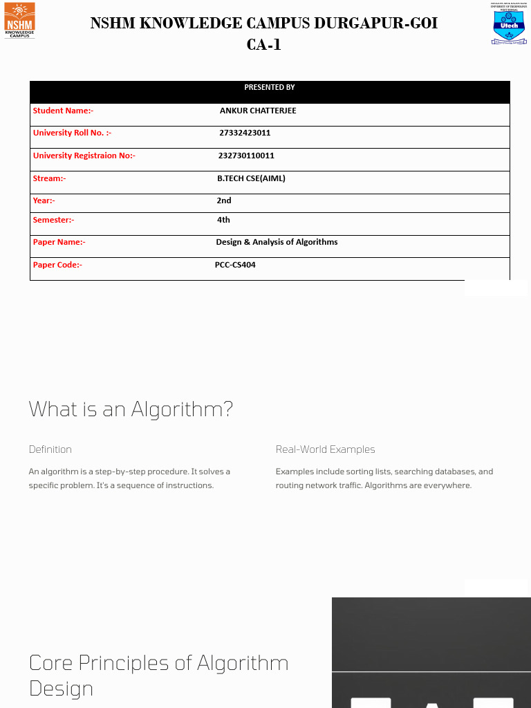 ANKUR Algorithms The Basic Building Blocks of Computation | PDF ...