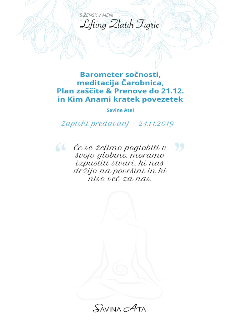 24.11.2019 Barometer Sočnosti Meditacija Čarobnica Plan Zaščite ...