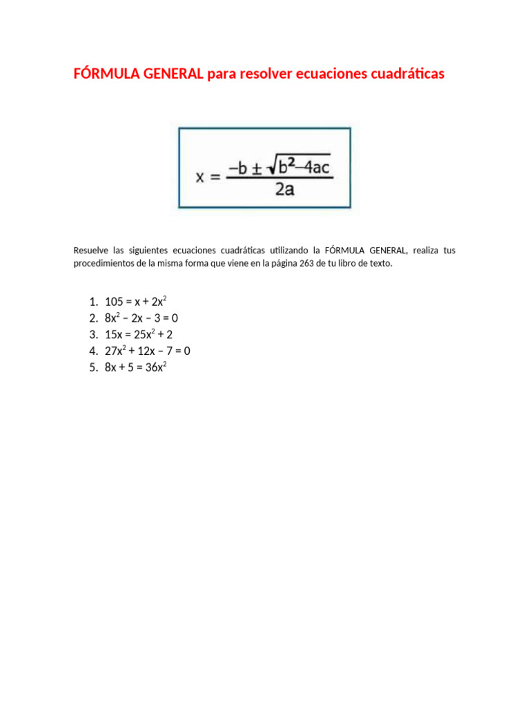 Fórmula General | PDF