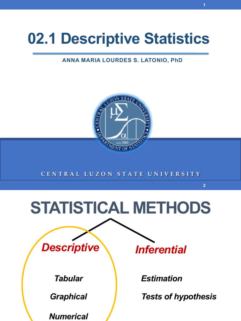 02.1 Descriptive Statistics | PDF | Standard Deviation | Standard Error