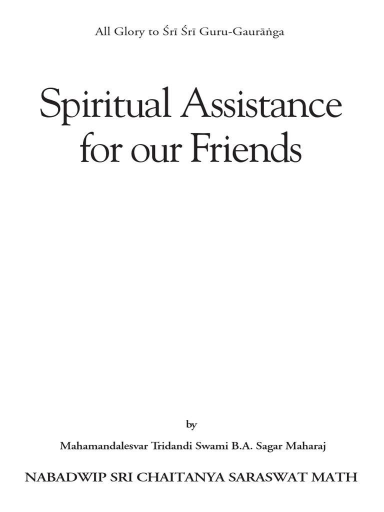 1994 - Spiritual Assistance For Our Friends (SCSMath) | PDF | Guru ...