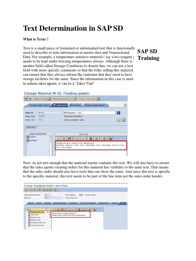 Text Determination in SAP SD | Subroutine | Information