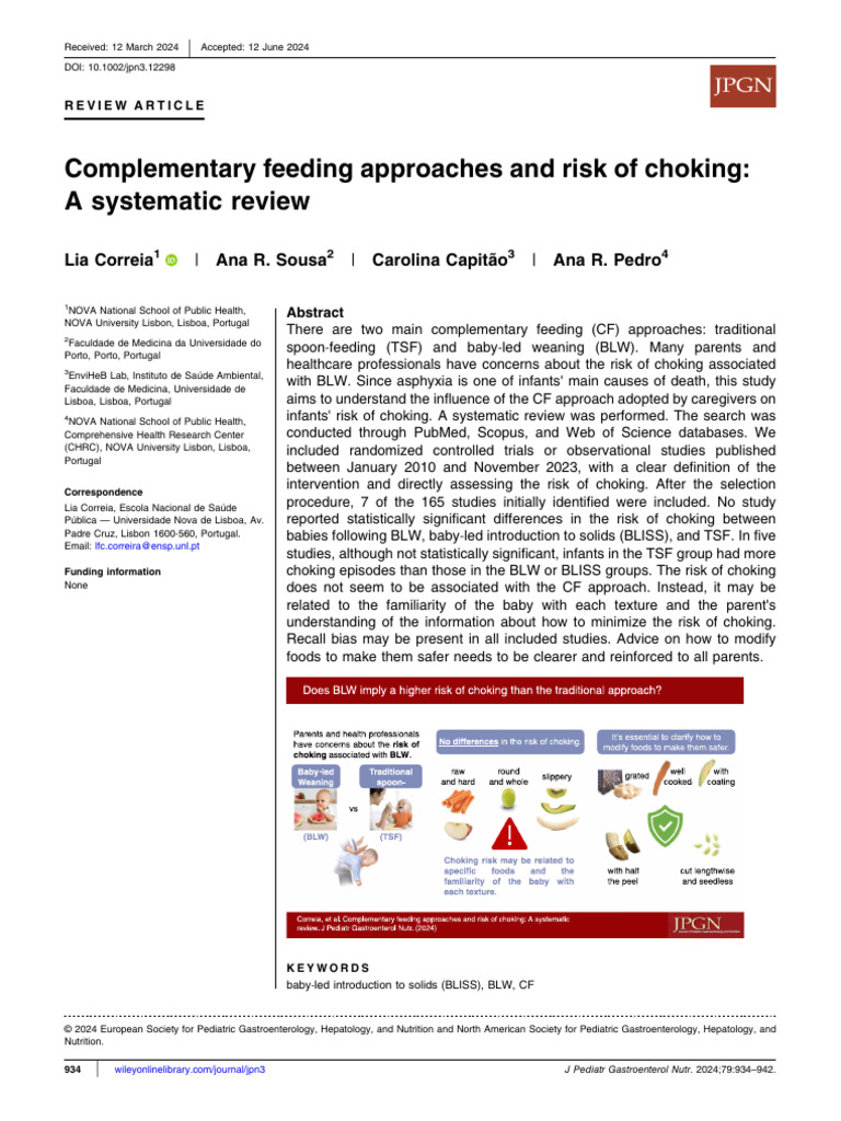 Compl Feeding and Risk of Choking | PDF
