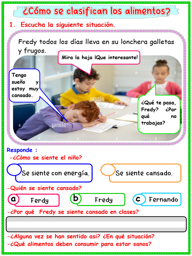 Ficha Clasificamos Los Alimentos 2024 Según Su Función Maestra Janet | PDF