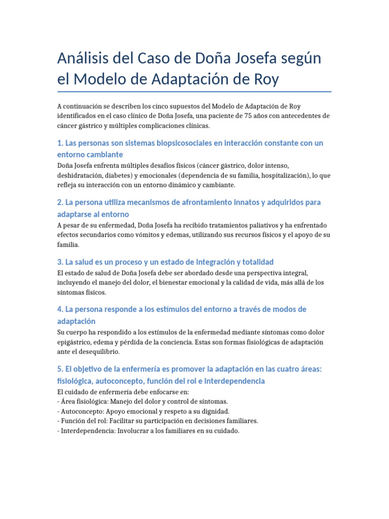 Analisis Modelo Roy Dona Josefa | PDF