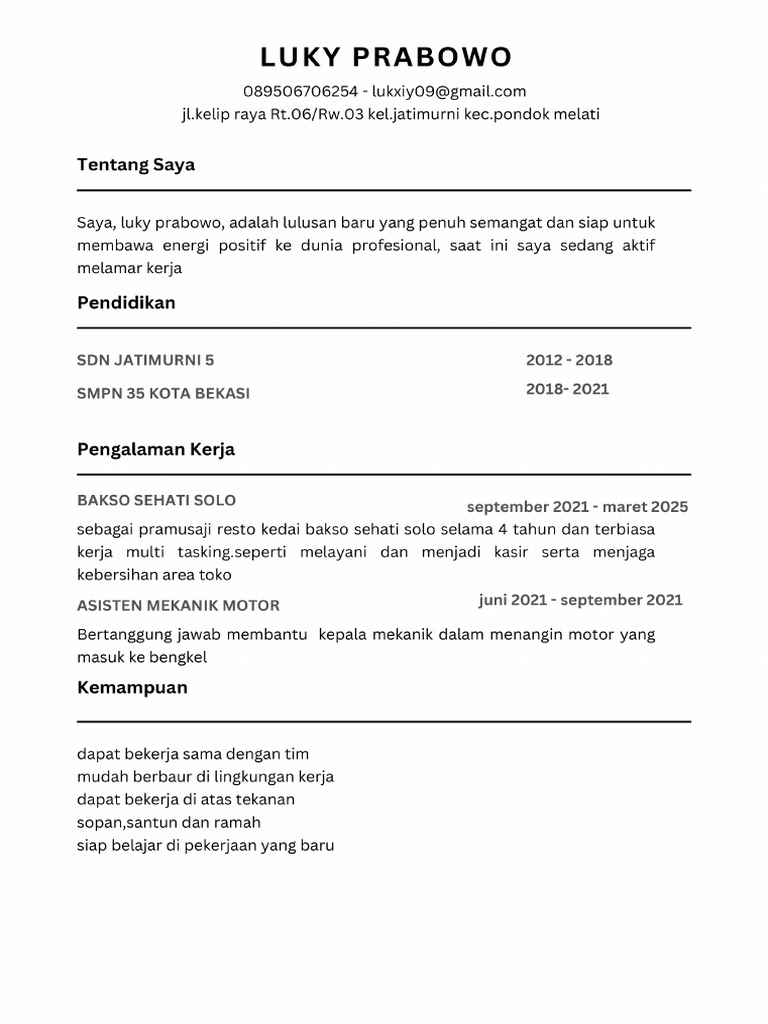 CV - Luky Prabowo | PDF