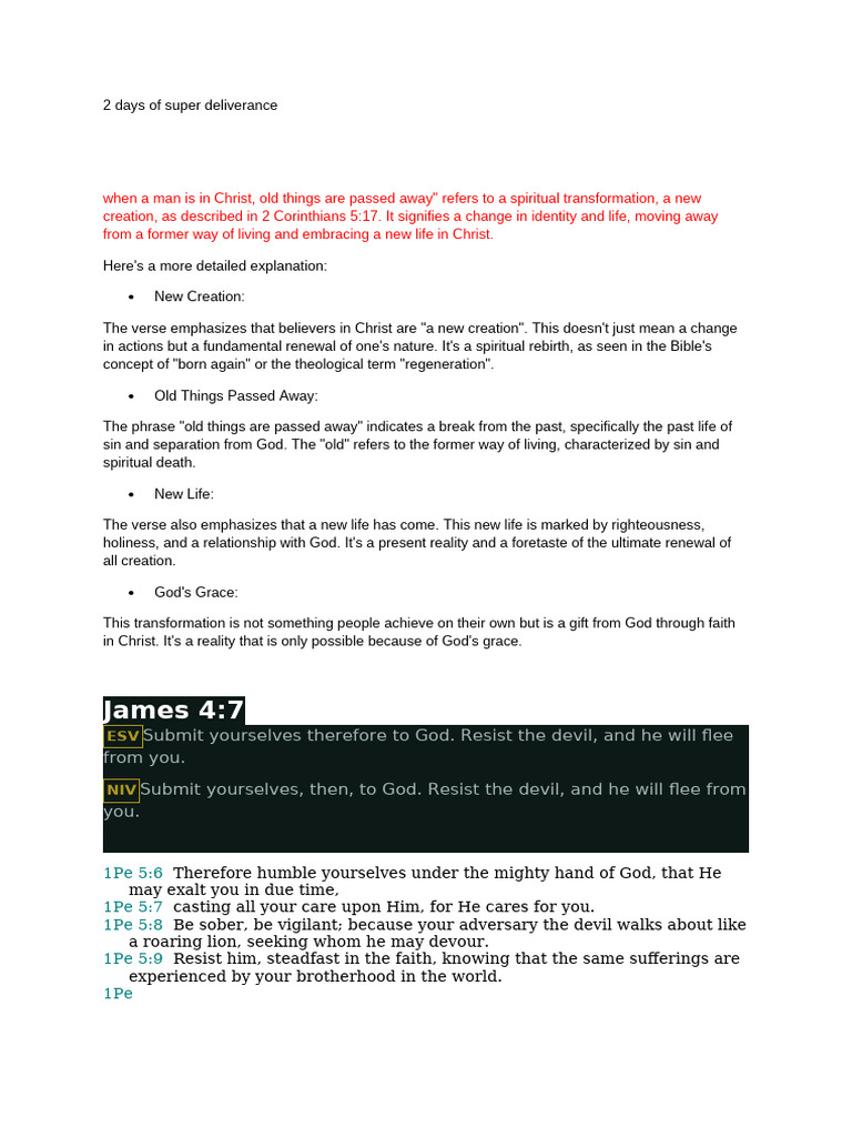 What Is Deliverance - Docx2 | PDF | Deliverance Ministry | Born Again