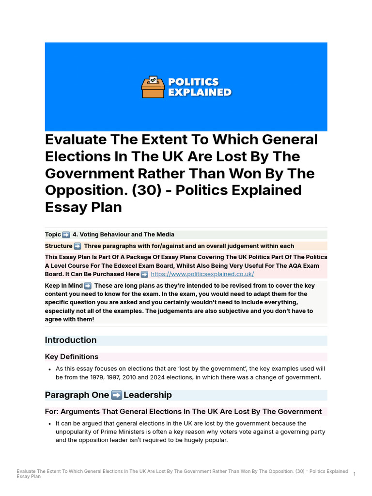 UK General Elections: Government Losses vs. Opposition Wins | PDF ...