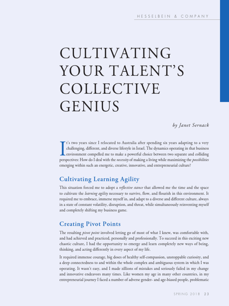 Cultivating Your Talent's Collective Genius | PDF | Learning | Innovation