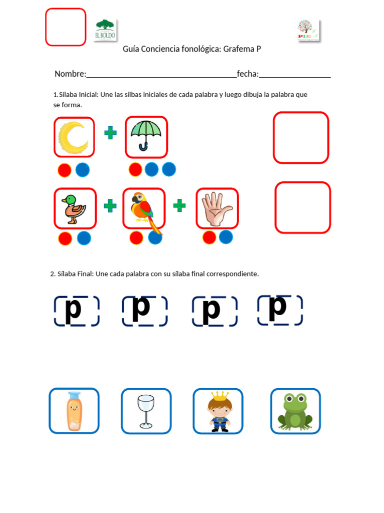Guía Conciencia Fonológica Fonema P | PDF