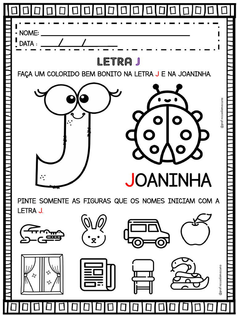 Atividade Letra J | PDF