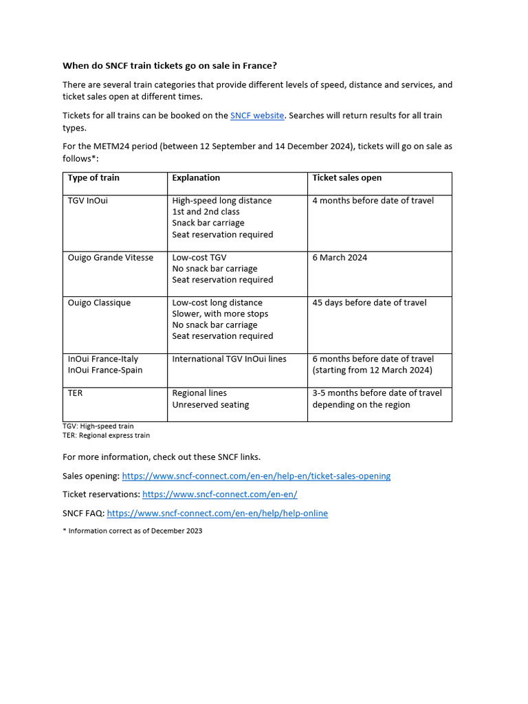 METM24 SNCF Train Tickets | PDF