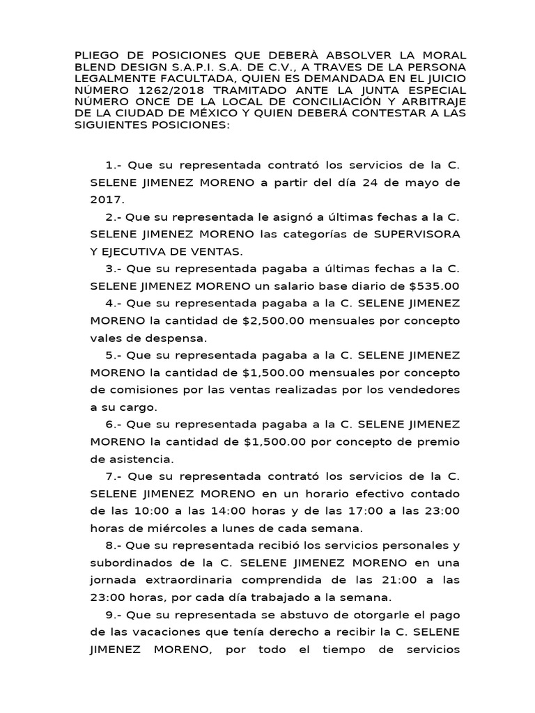 Pliegos Selene Jimenez Moreno | PDF