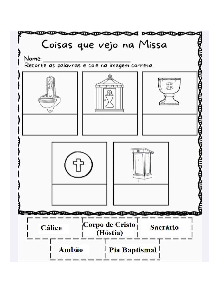 atividade objetos litúrgicos | PDF