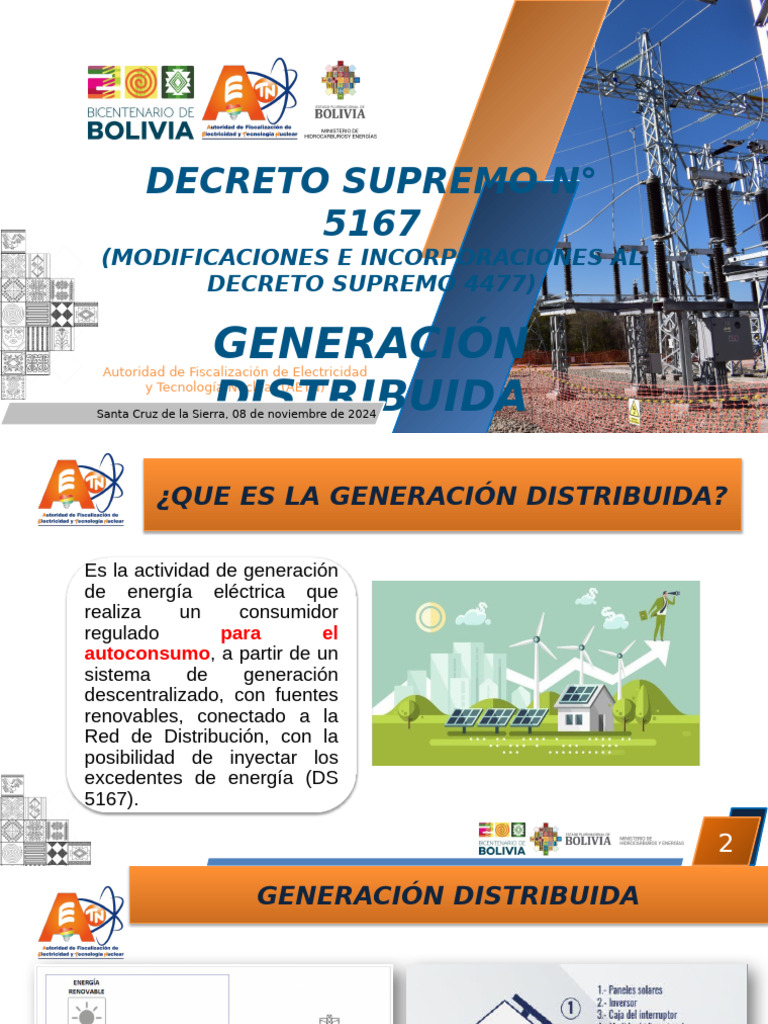 01 DS 5167 Presentación Aetn Gam SCZ | PDF | Generación distribuida ...