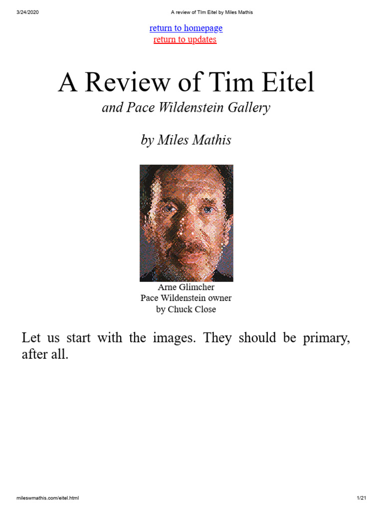 Review of Tim Eitel's Art by Mathis | PDF | The Arts