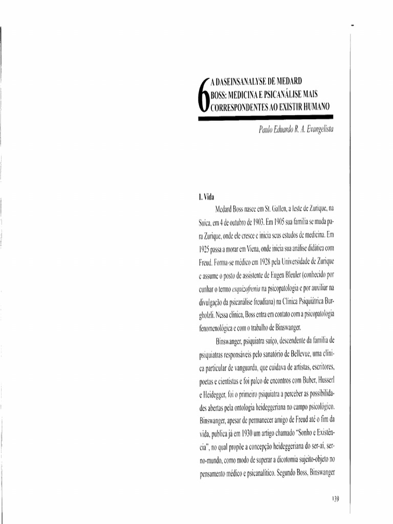 11 A Daseinsanalyse de Medard Boss - 23 Abr | PDF