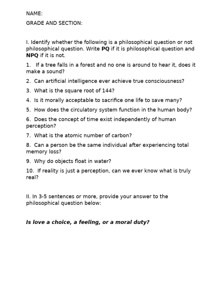 Philosophical Question Act | PDF