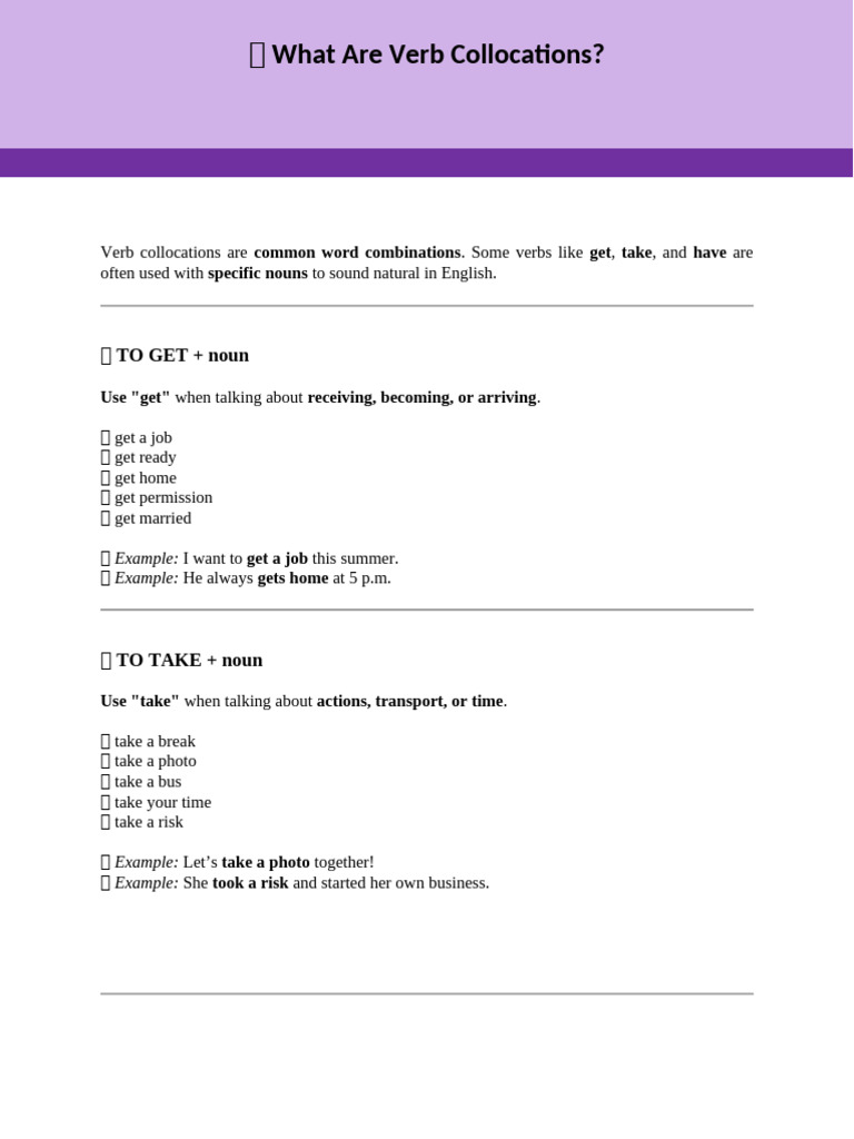 What Are Verb Collocations | PDF