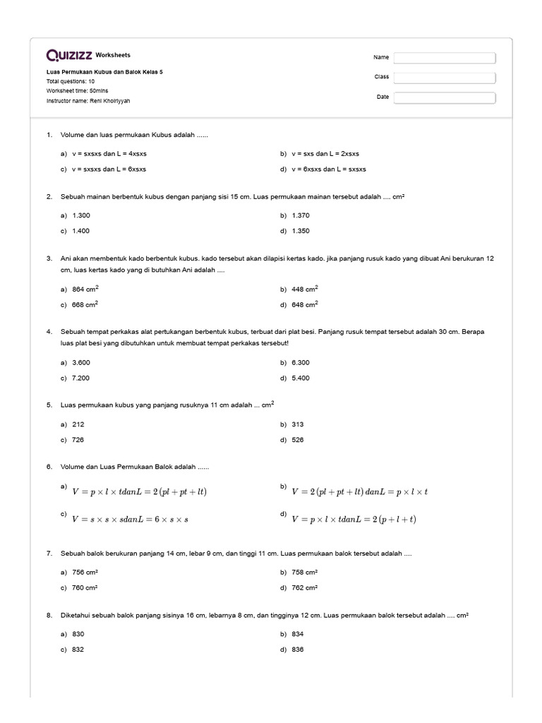 LP BALOK KUBUS DAN DIAGRAM BATANG | PDF