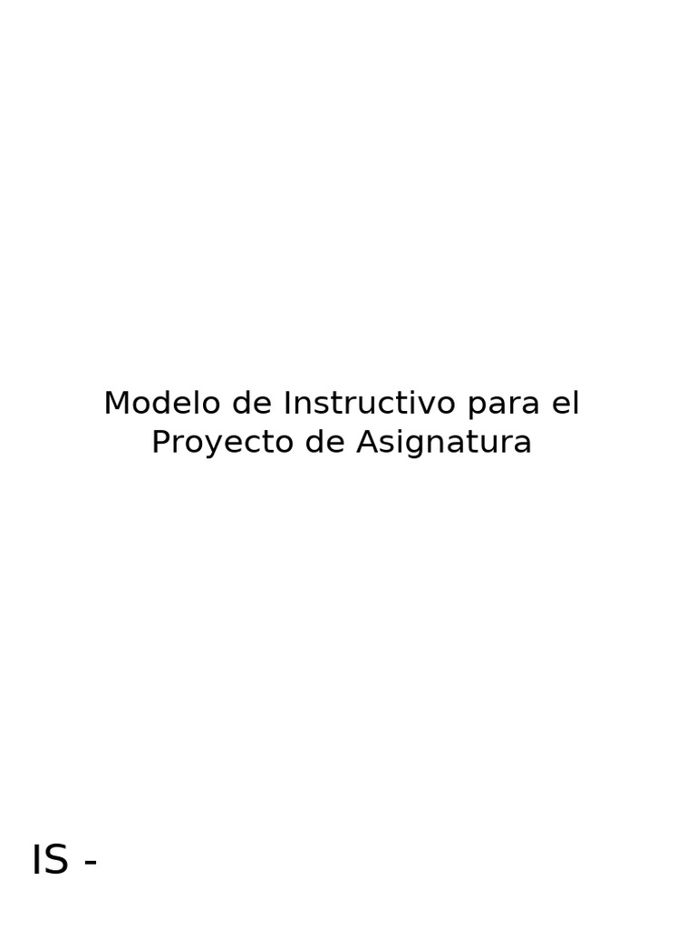 5-Modelo de Instructivo de Proyecto de Asignatura | PDF